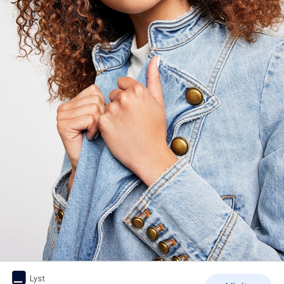Free People | Jackets & Coats | Free People Ferry Military Denim Jacket ...